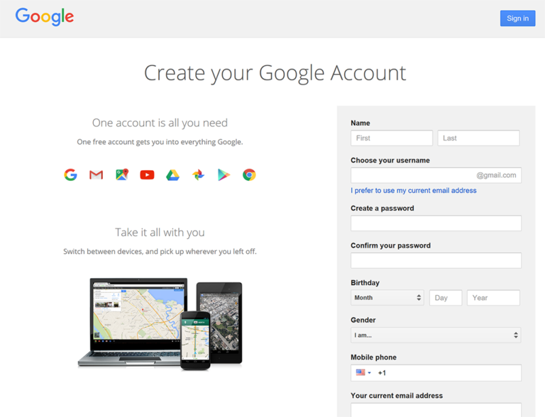 Create a new Gmail account - evo's smarter life