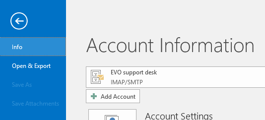 Outlook IMAP settings - evo's smarter life