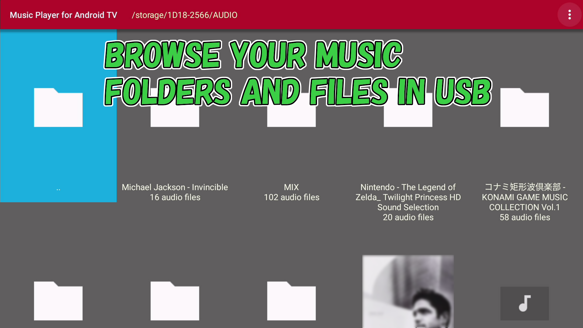 Music Player for Android TV, play from USB, Google Drive, Synology and ...